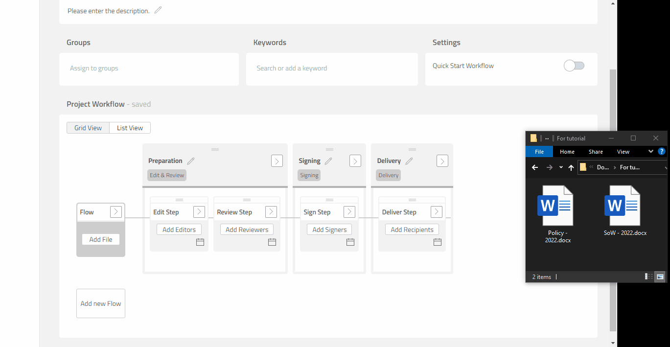 Prepare your first Workflow Template